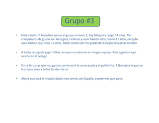 Nos presentamos Colegio Benjamin Zeledon | PDF