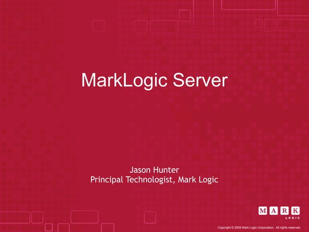 MarkLogic Server / NoSQL at ApacheCon | KEY | Databases | Computer Software and Applications