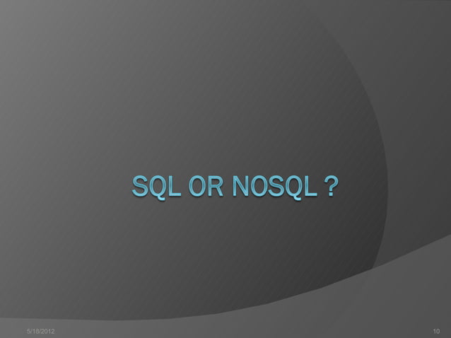 NoSQL Overview | PPT