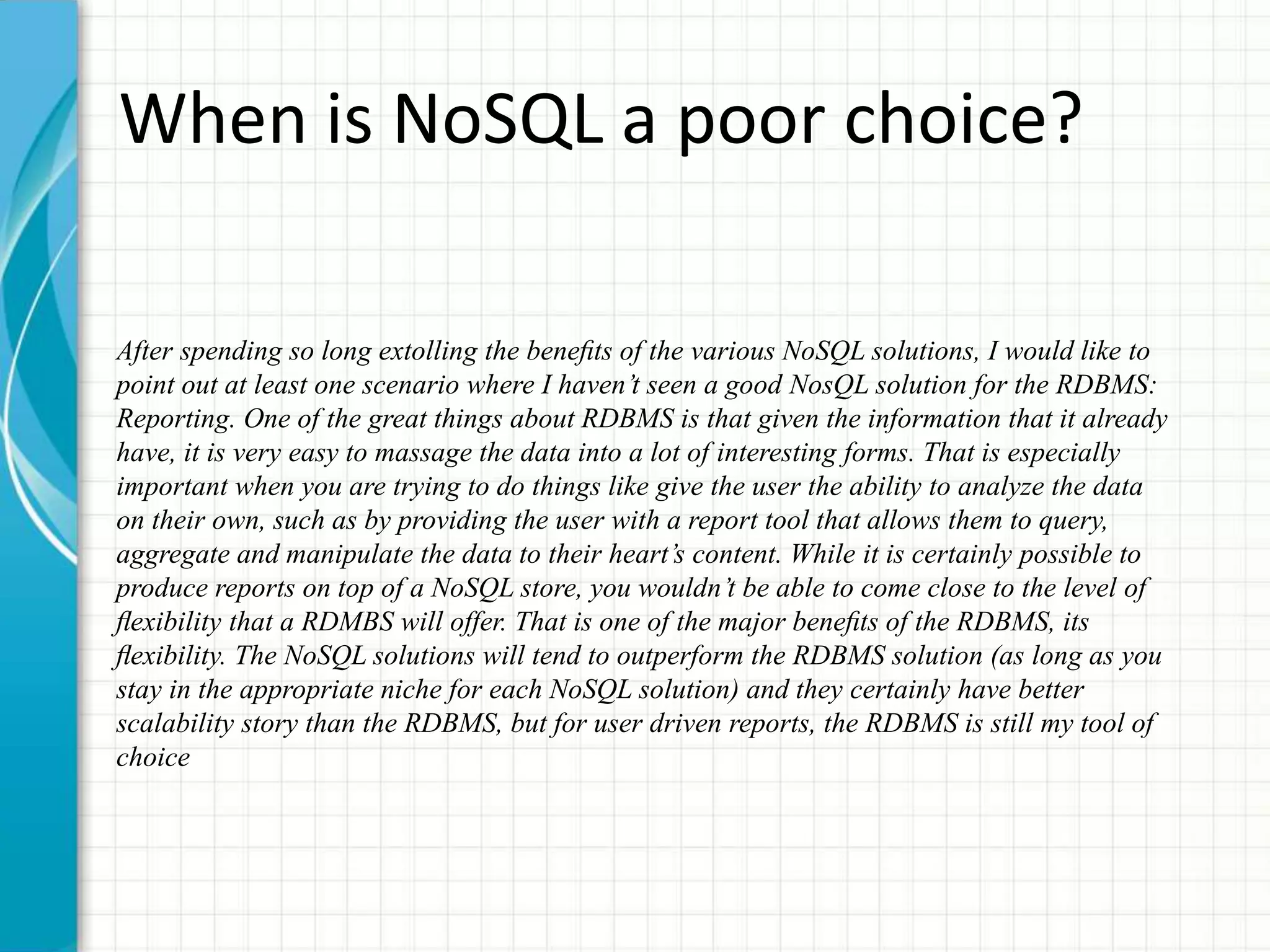 NOSQL Databases types and Uses | PPTX