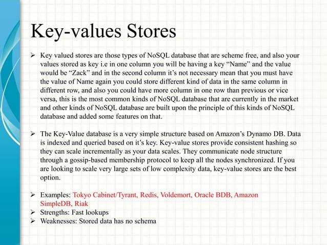 Nosql Databases Types And Uses Pptx Databases Computer Software