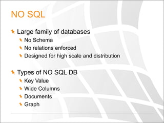 NO SQL Databases, Big Data and the cloud | PPTX | Databases | Computer Software and Applications