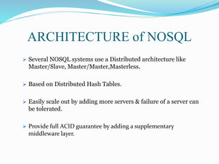 Presentation on NoSQL Database related RDBMS | PPTX | Databases | Computer Software and Applications