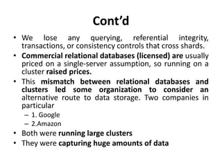 History and Introduction to NoSQL over Traditional Rdbms | PPTX