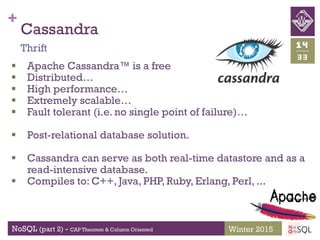 NoSQL Database- cassandra column Base DB | PDF | Databases | Computer Software and Applications