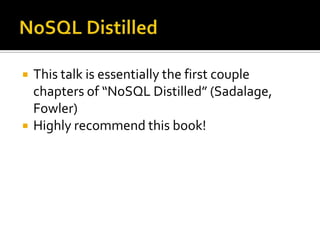 No sql distilled-distilled | PPTX