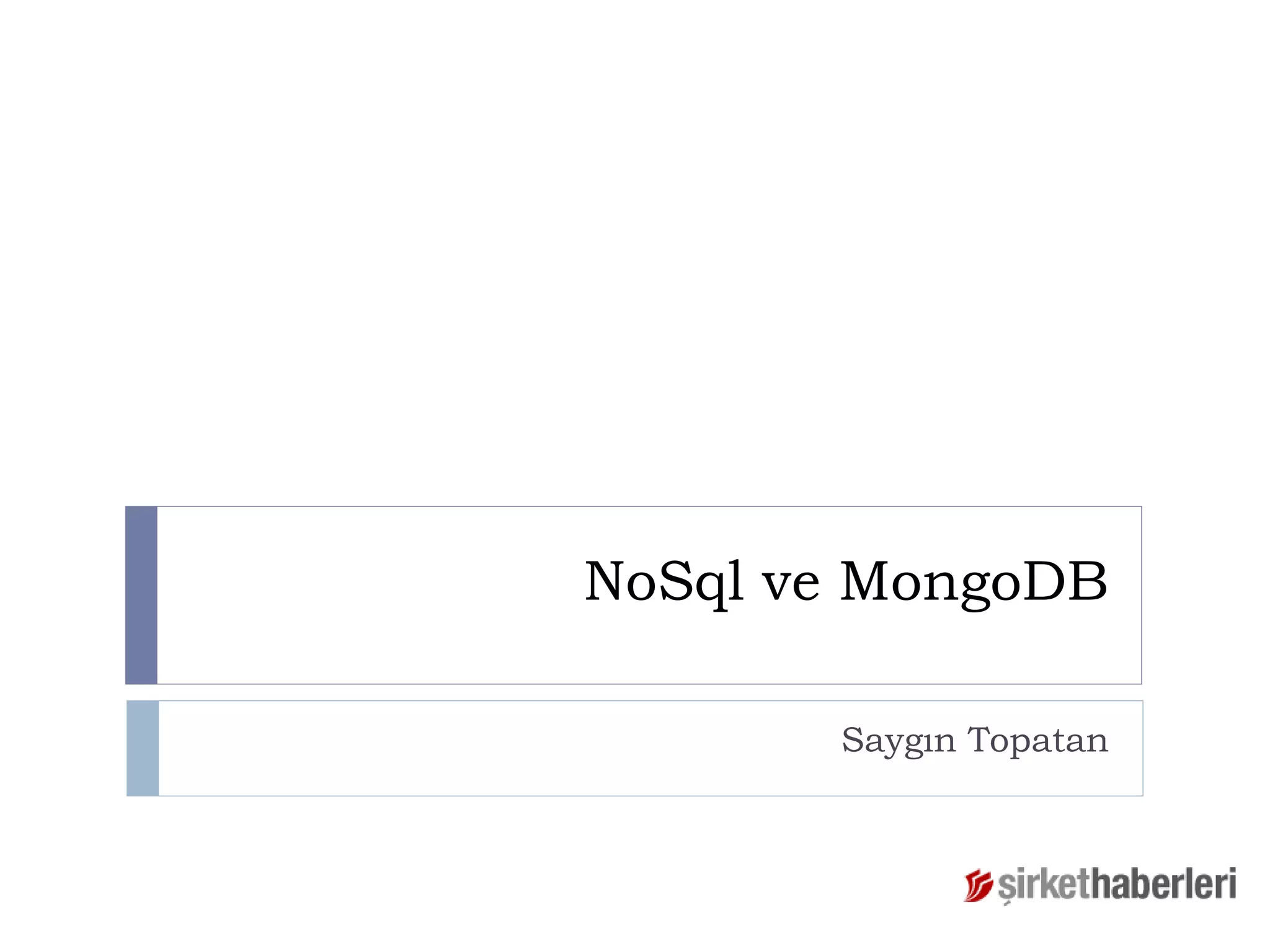 Nosql ve mongoDB | PPT