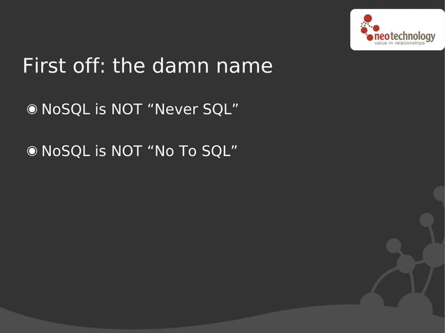 NOSQL Overview Lightning Talk (Scalability Geekcruise 2009) | PPT