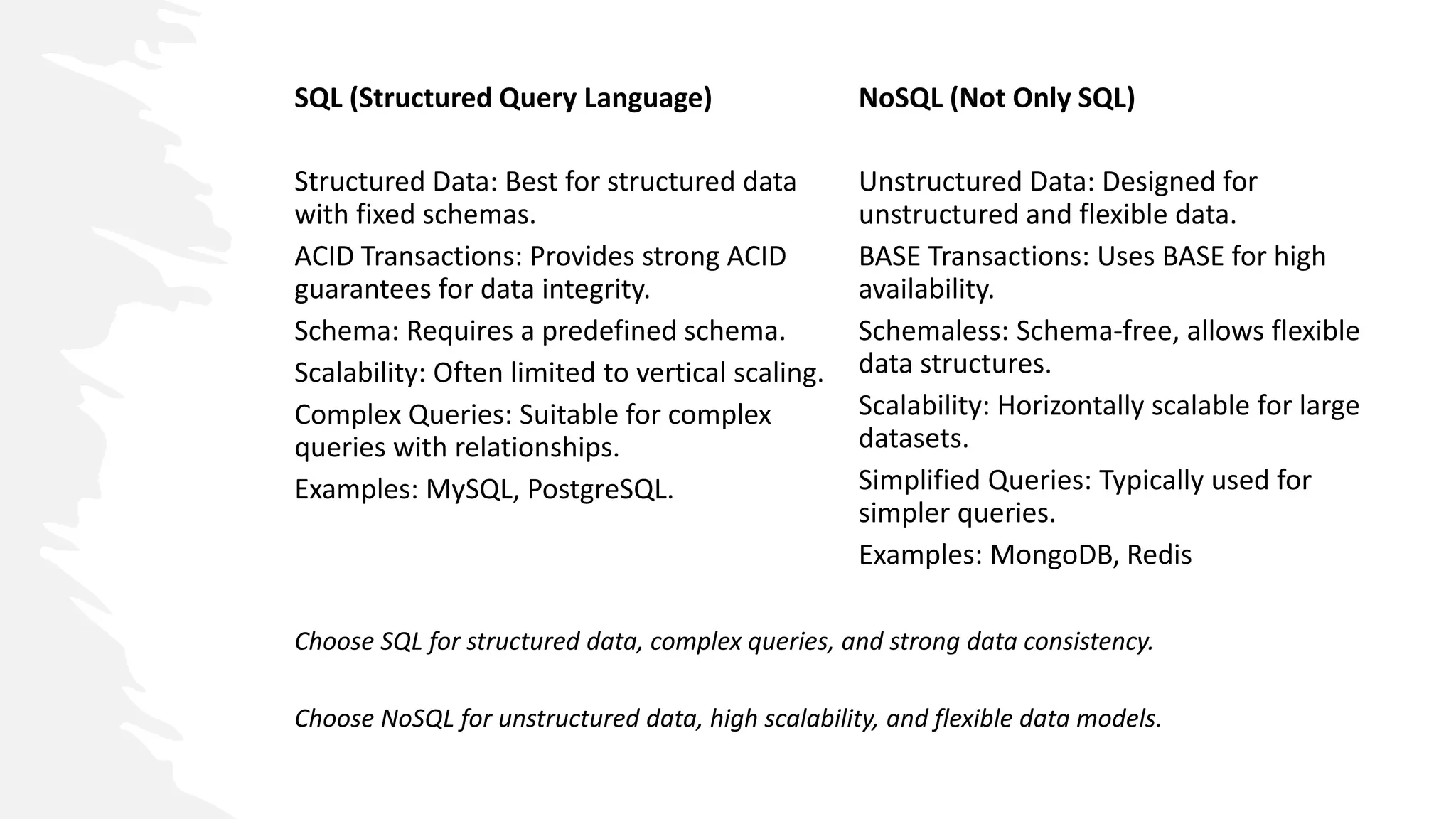 nosql - introduction on nosql and sql vs nosql comparison | PPT