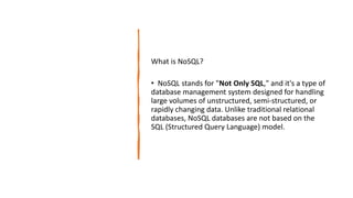 nosql - introduction on nosql and sql vs nosql comparison | PPT