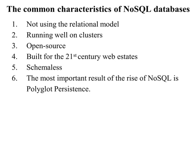 NOSQL DATAbASES INTRDUCTION powerpoint presentaion | PPTX | Databases | Computer Software and ...