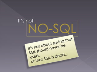 Nosql- Introduction for Beginners | PPTX