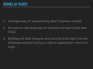 History of NoSQL and Azure Documentdb feature set | PPT