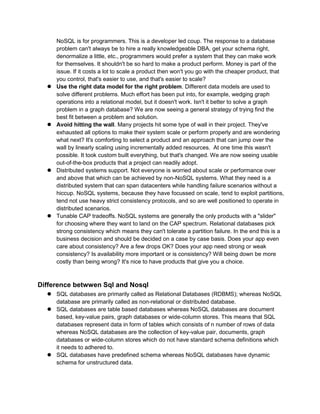 Know what is NOSQL | DOCX