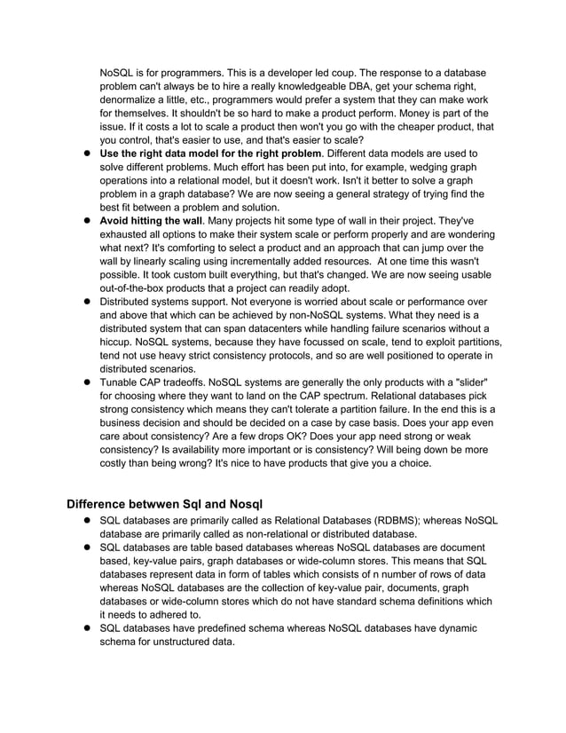 Know what is NOSQL | DOCX