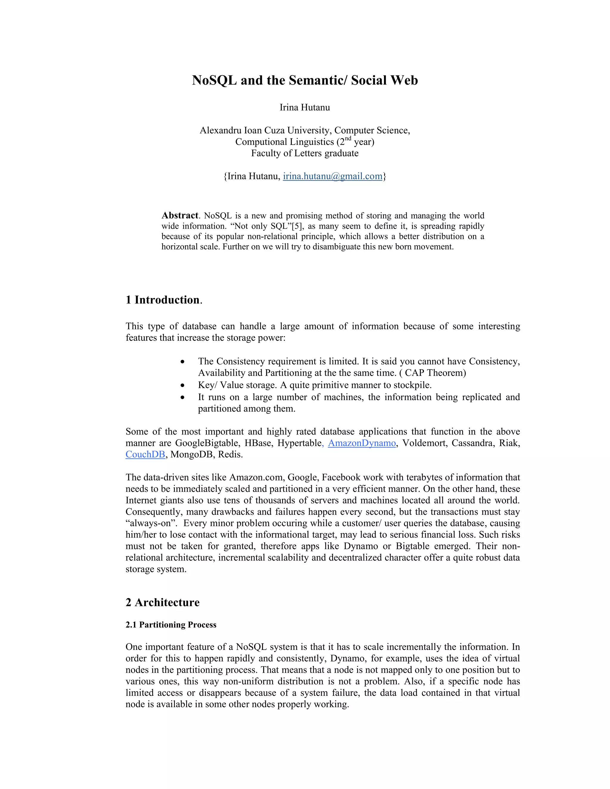 NoSql And The Semantic Web | PDF | Databases | Computer Software and Applications