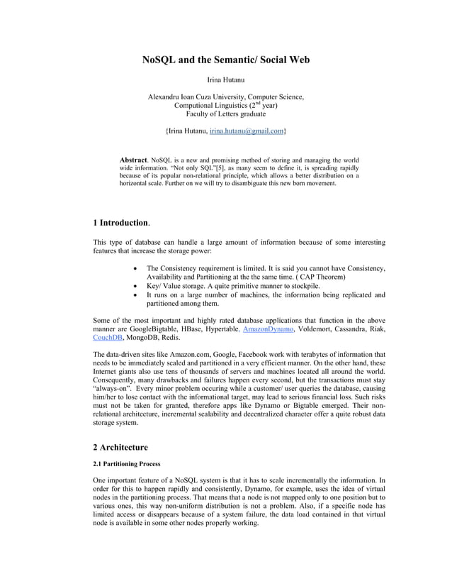 Nosql And The Semantic Web Pdf Databases Computer Software And