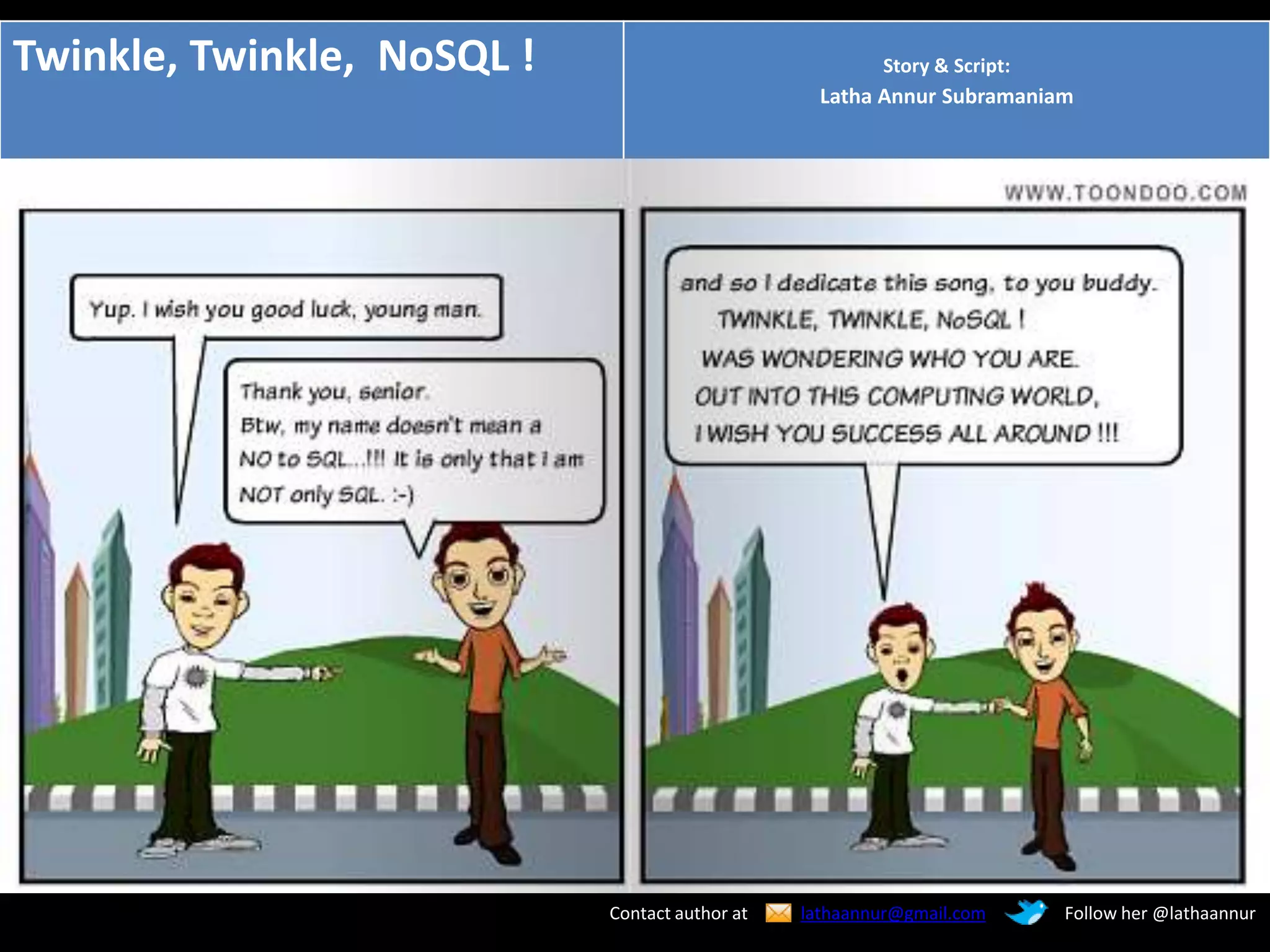 SQL vs Nosql - Cartoon strip | PPTX