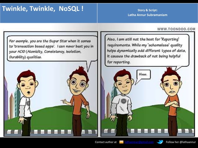 SQL vs Nosql - Cartoon strip | PPTX