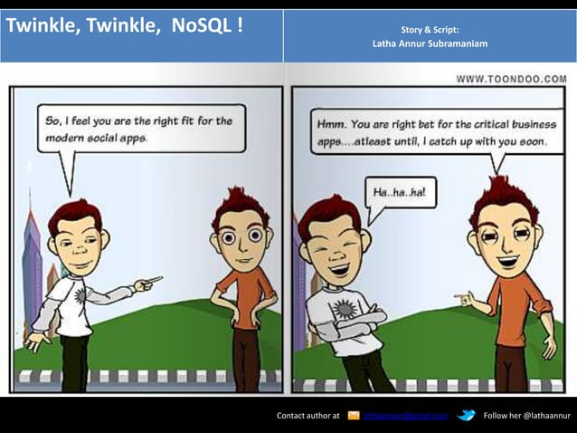 SQL vs Nosql - Cartoon strip | PPTX
