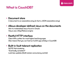 NoSQL and CouchDB: the view from MOO | PDF