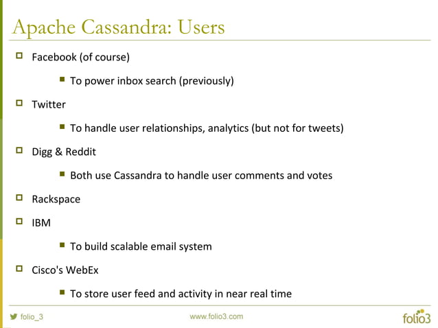 NOSQL Database: Apache Cassandra | PPT