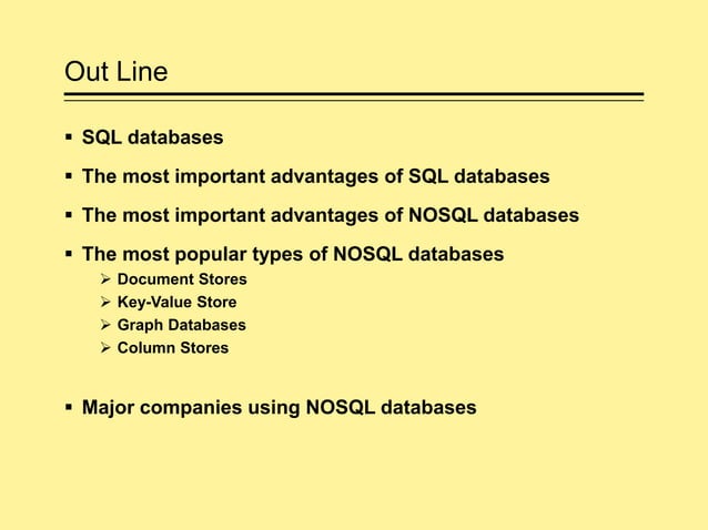 Nosql Database Presentation Ppt