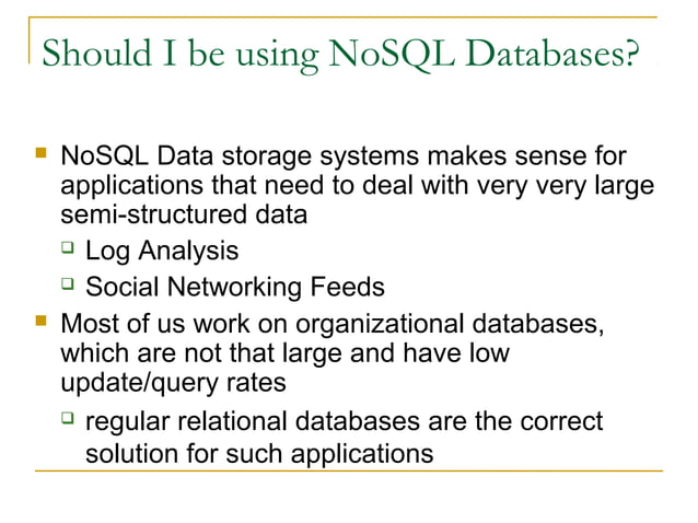 No sql databases | PPT