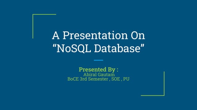 Presentation On NoSQL Databases | PDF