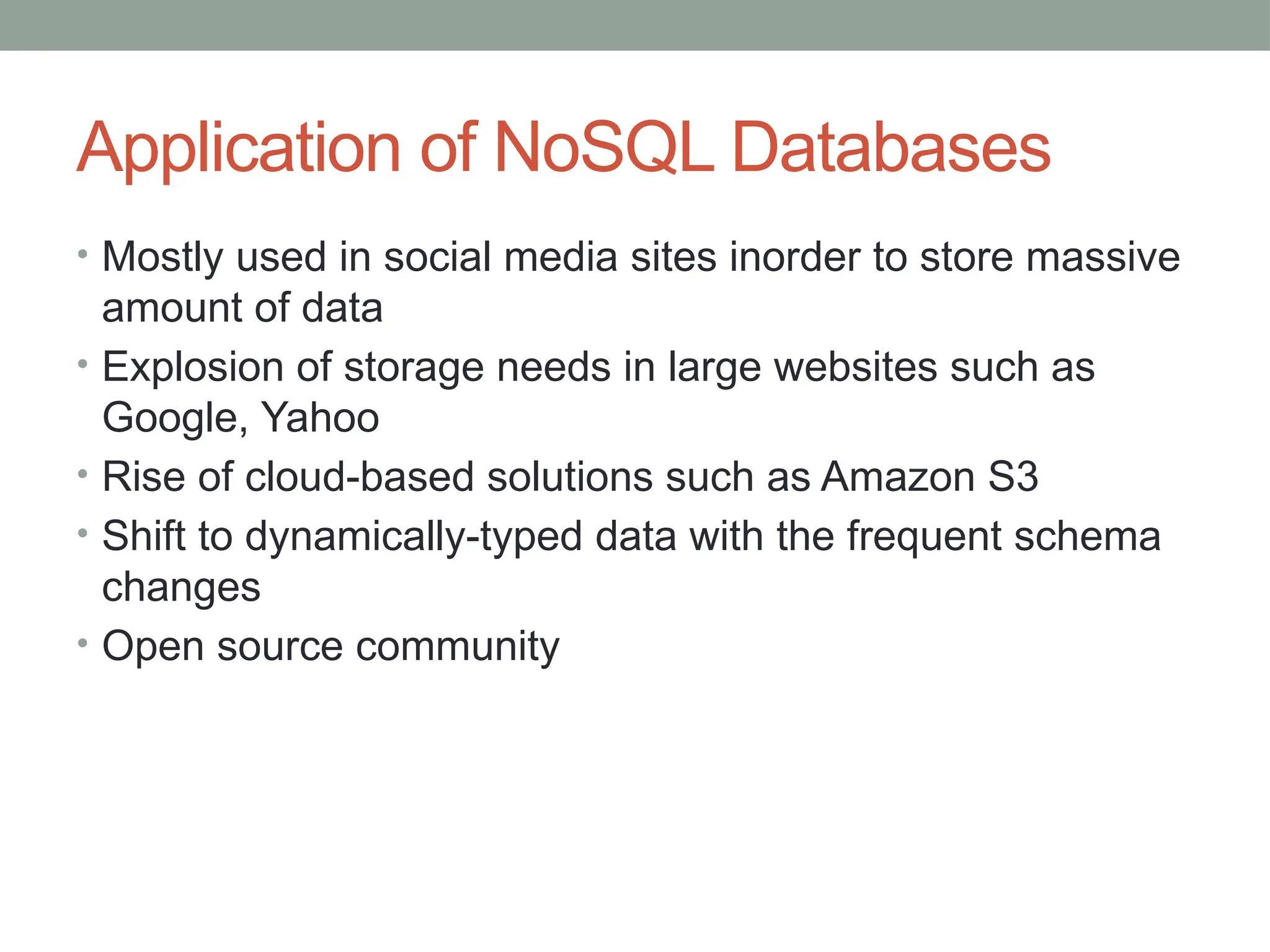 No Sql Database Description About 4 No Sql Databasepptx Databases Computer Software And