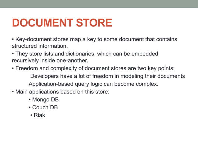 No Sql Database Description About 4 No Sql Databasepptx