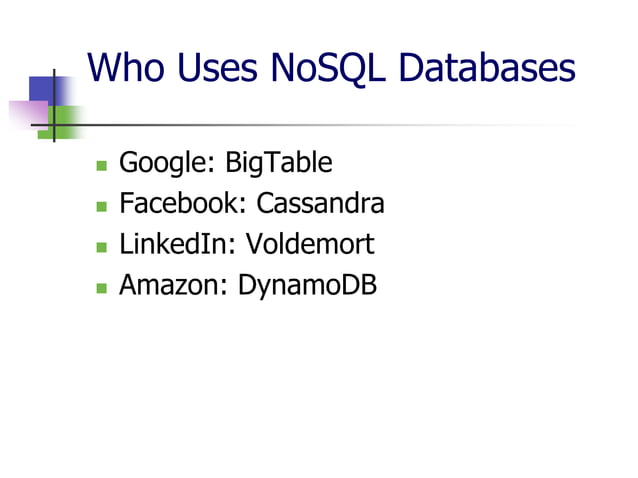 NoSQL Databases | PPT
