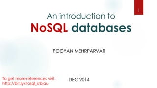 NoSQL databases - An introduction | PPTX