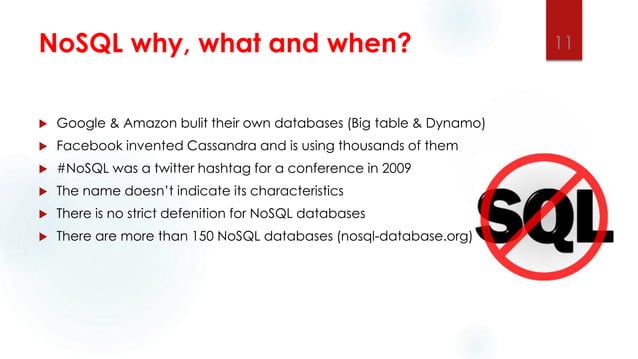 NoSQL databases - An introduction | PPTX | Databases | Computer Software and Applications