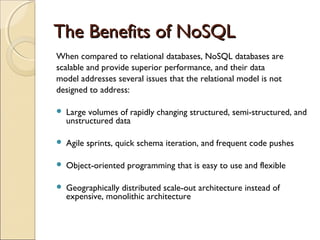 No sql databases explained | PPT
