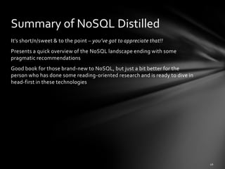 NoSQL Distilled Book Review | PPT