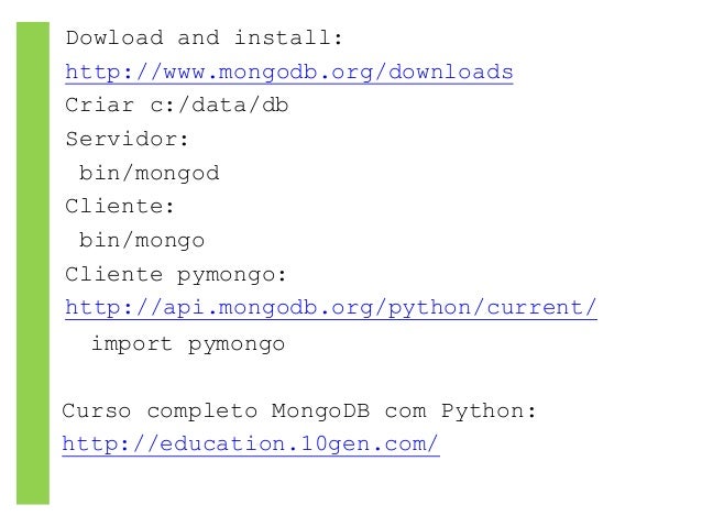 NoSQL e Python RuPy 2012 NoSQL e Python RuPy 2012