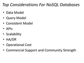 Ten Commandants For Picking NoSQL Database | PPT