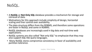 NoSQL - Not Only SQL | PPT