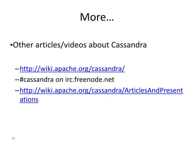 Nosql A Brief Look At Apache Cassandra Distributed Database Ppt 