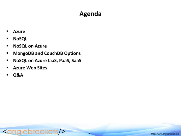 NoSQL on microsoft azure april 2014 | PPT