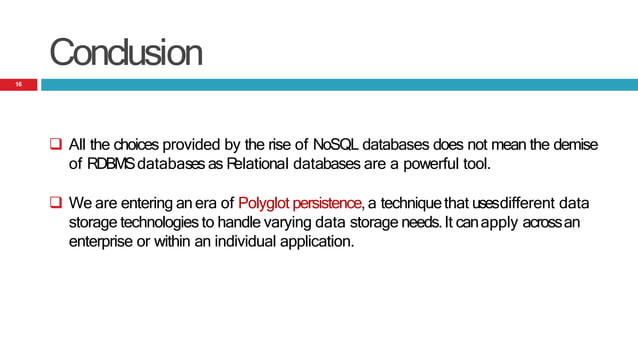 Nosql Powerpoint Presentation Difference With Rdbms Ppt