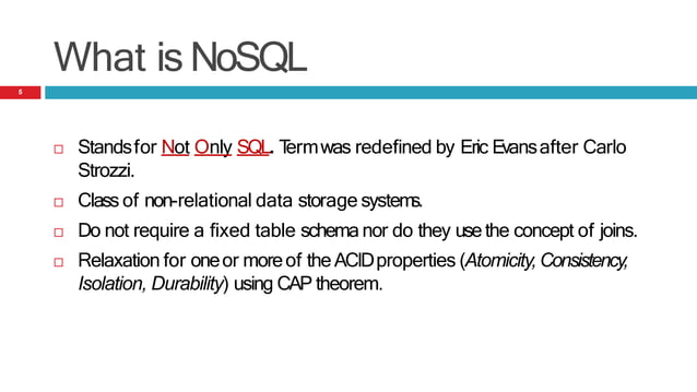Nosql Powerpoint Presentation Difference With Rdbms Ppt