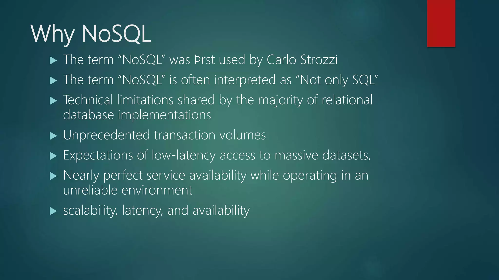 NoSQL(NOT ONLY SQL) | PPTX