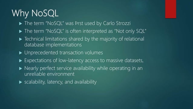 NoSQL(NOT ONLY SQL) | PPTX