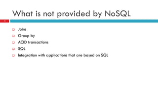 Nosql Presentation.pdf for DBMS understanding | PDF | Databases | Computer Software and Applications