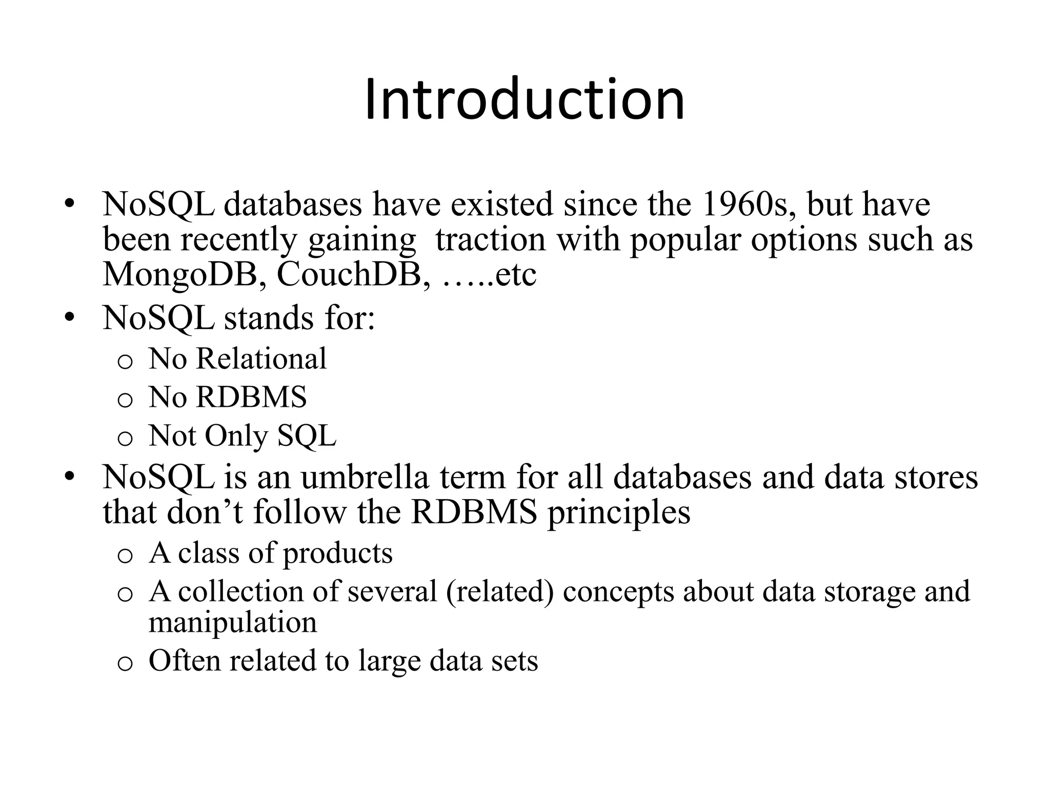 My No Sql Introductiobkjhikjhkjhkhjhgchjvbbnnppt Databases Computer Software And Applications