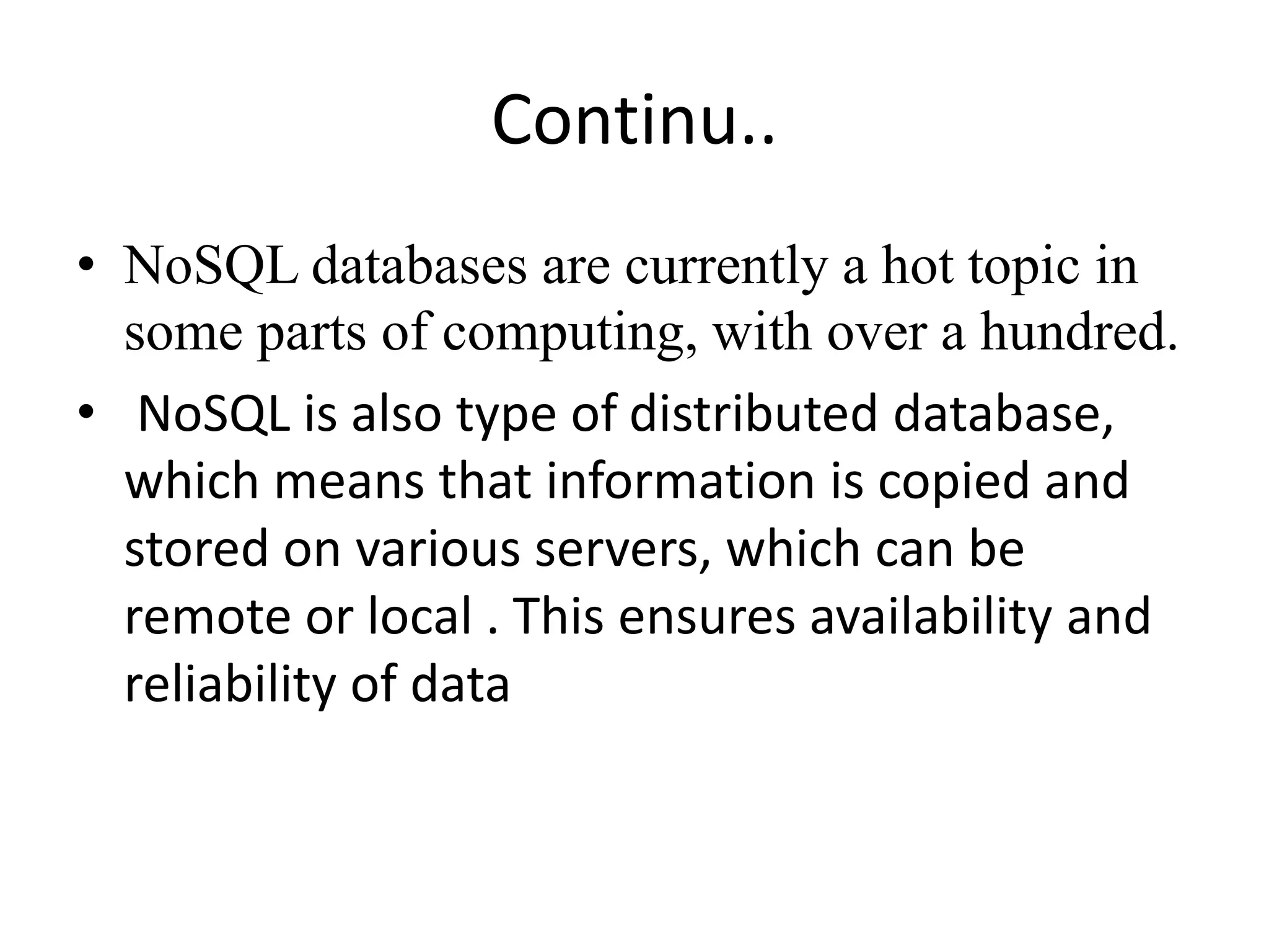 my no sql introductiobkjhikjhkjhkhjhgchjvbbnn.ppt | Databases | Computer Software and Applications