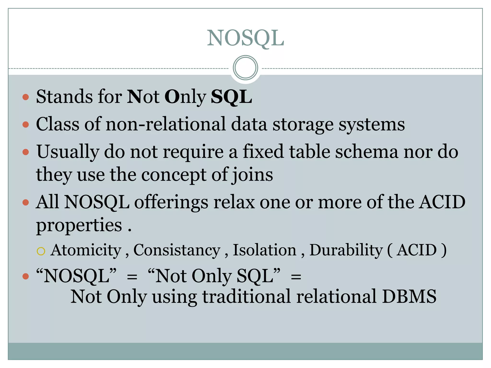 Nosql seminar | PPTX