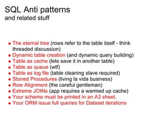 NoSQL and SQL Anti Patterns | PPT